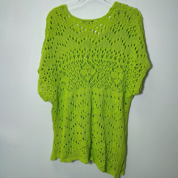 Zara | Sweaters | Zara Green Oversized Lace Knitting Top | Poshmark